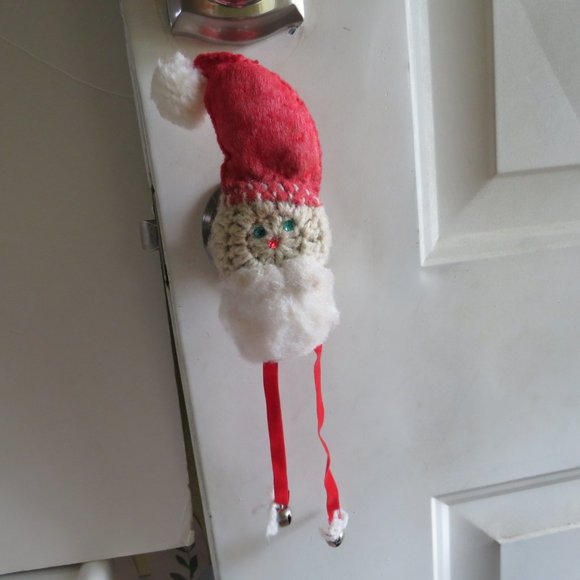 Hand Crafted | Holiday | Crochet Tan Santa Claus Door Knob Cover ...